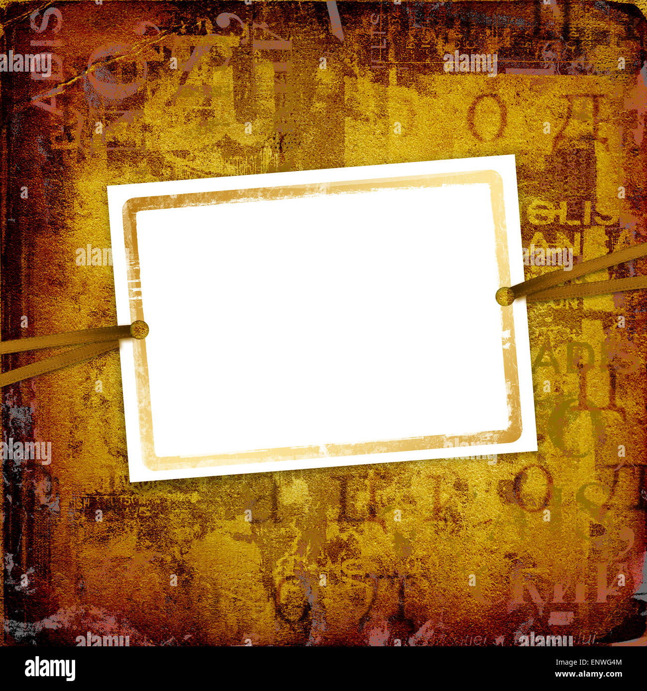 Old advertisement with ribbons on the grunge creative background Stock ...