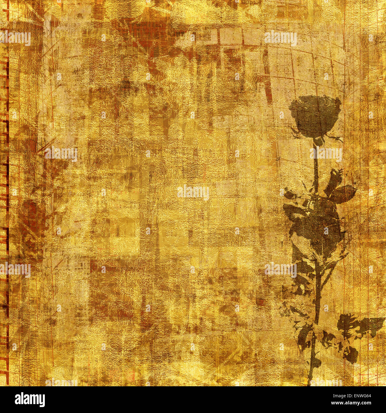 Old retro poster with beautiful roses on the abstract background Stock ...