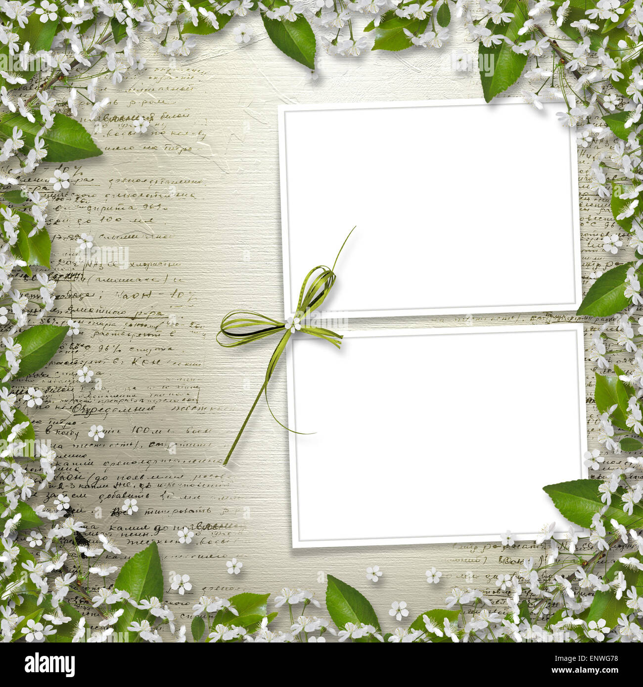 Writing abstract background with frame and floral beautiful bouquet ...