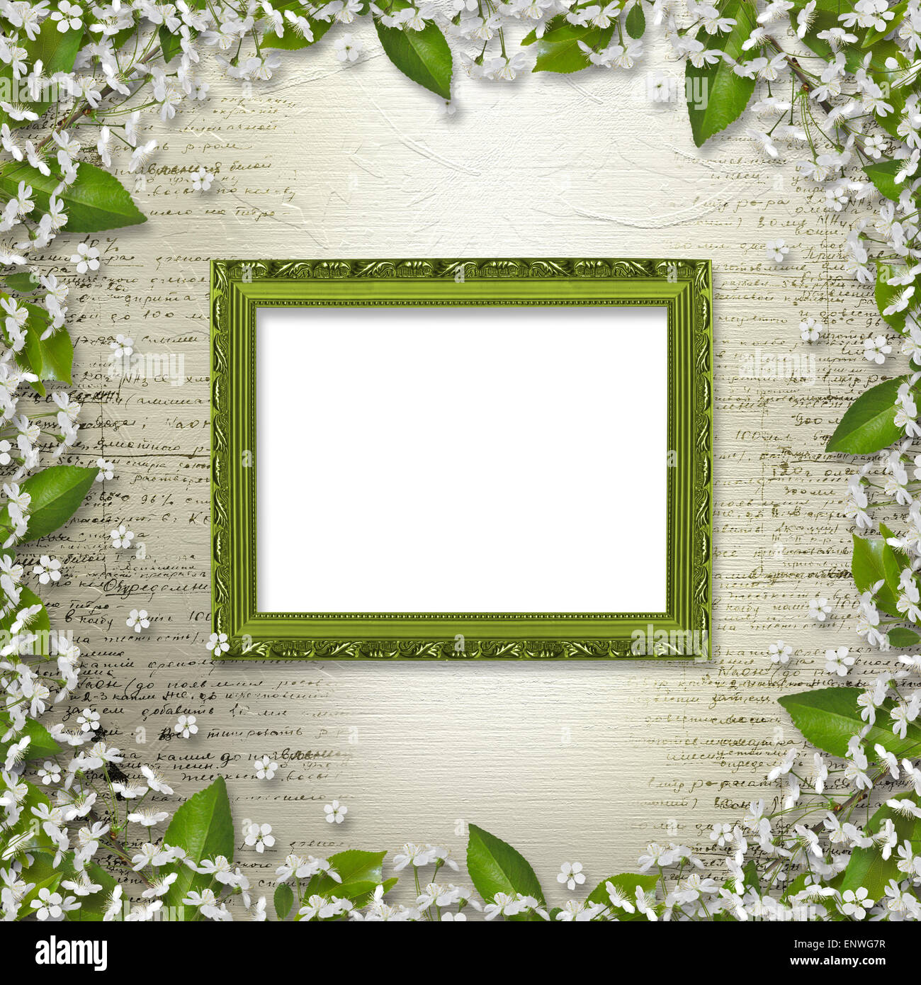 Writing abstract background with frame floral beautiful bouquet Stock ...