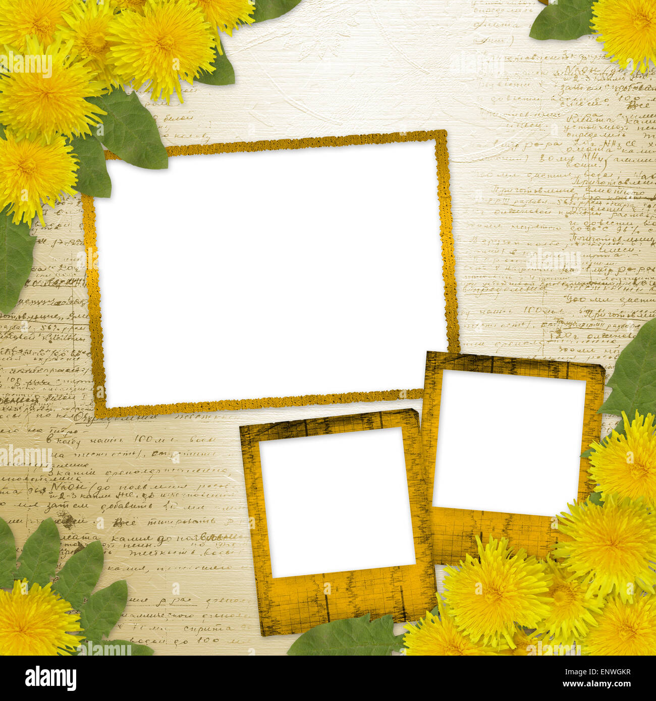 Writing abstract background with bunch of dandelions Stock Photo - Alamy