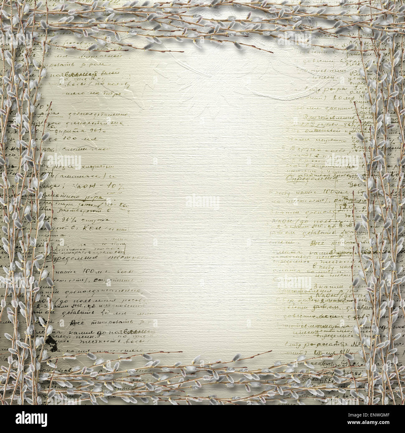 Writing abstract background with bunch of willow Stock Photo - Alamy