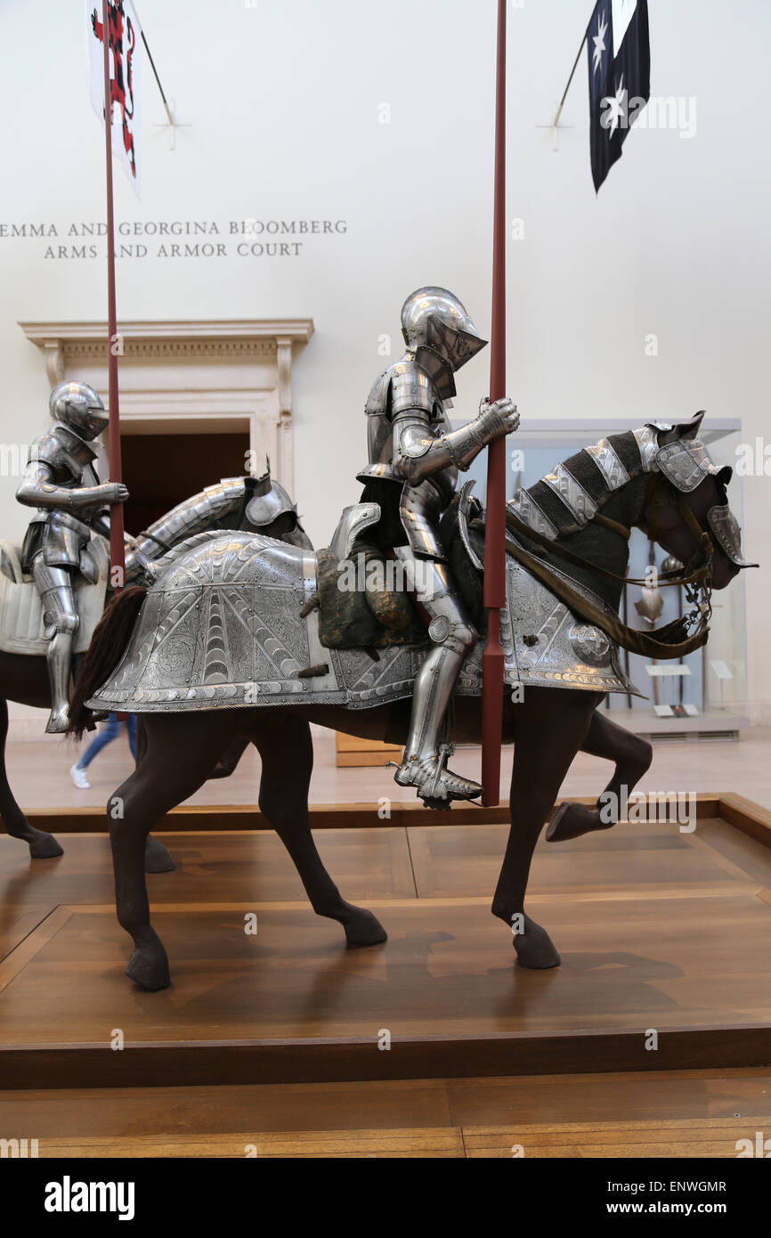 Armor for Man (1575) and Horse (1650). Steel, etched and partly gilt ...