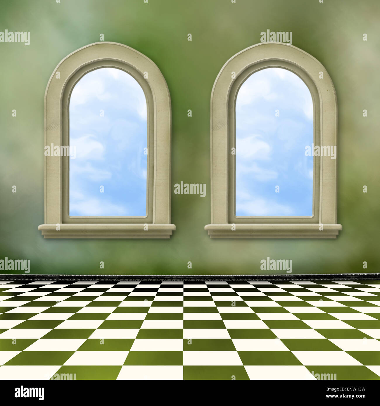 Old room, grunge interior with windows in style baroque Stock Photo - Alamy