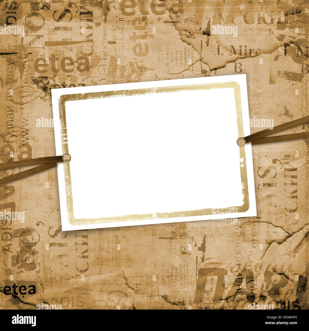 Old advertisement with ribbons on the grunge creative background Stock ...