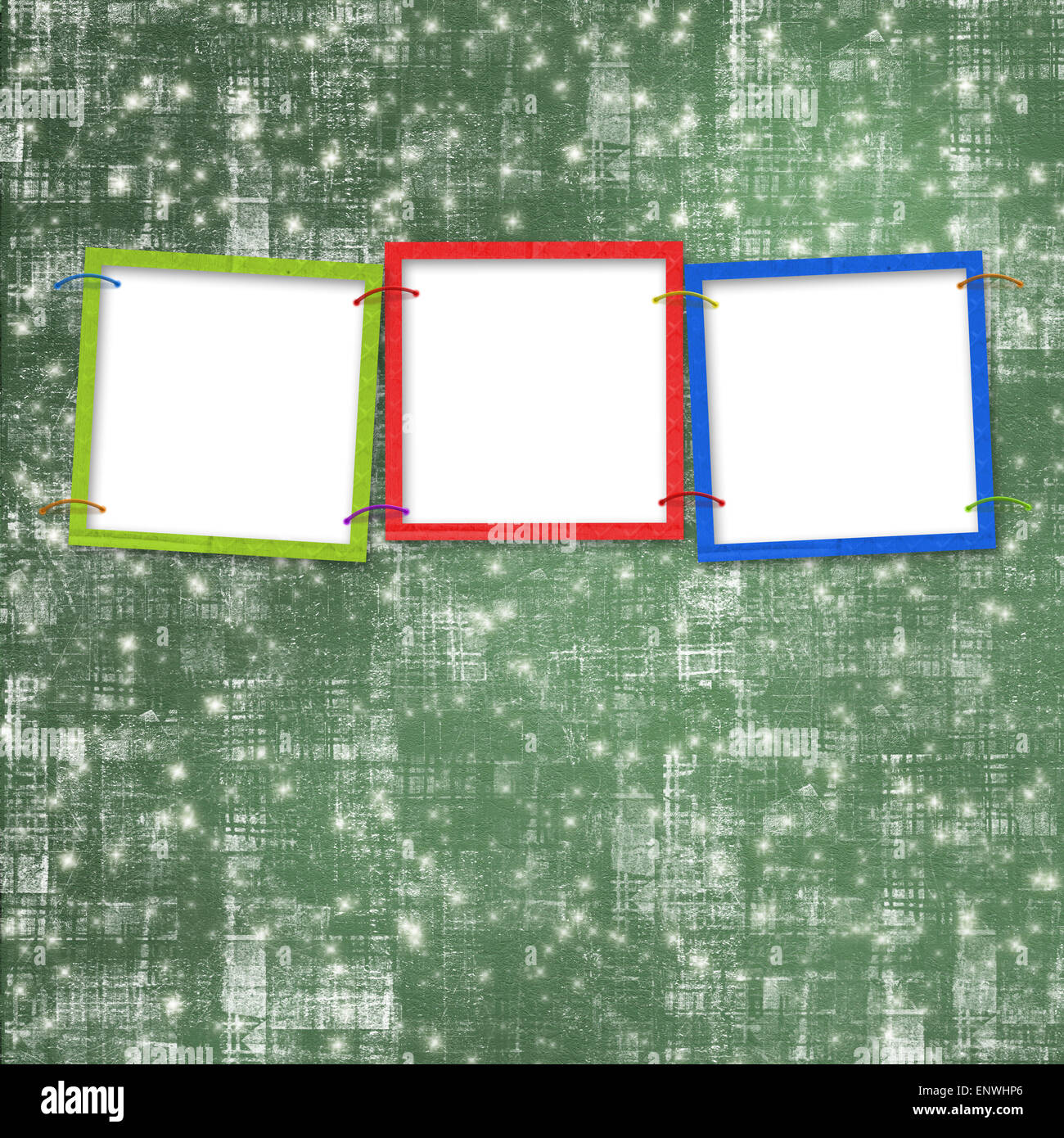 Three frames for photos on the bright background Stock Photo - Alamy