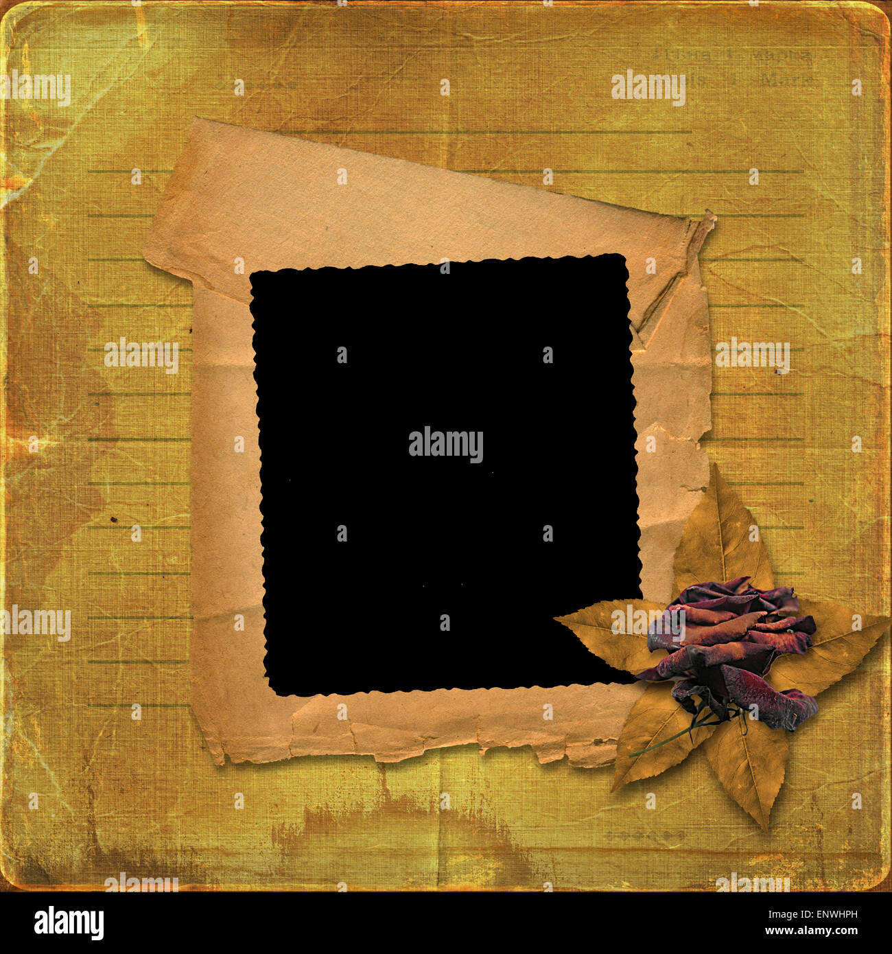 Grunge paper frame with drawing-pin on the abstract background Stock ...