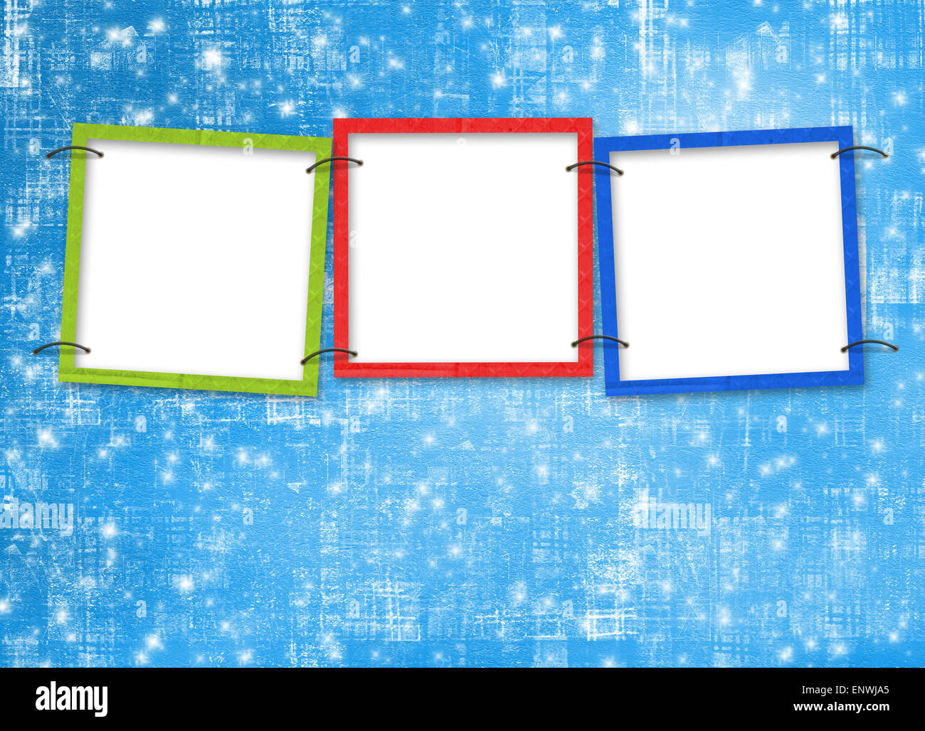 Three frames for photos on the bright background Stock Photo - Alamy