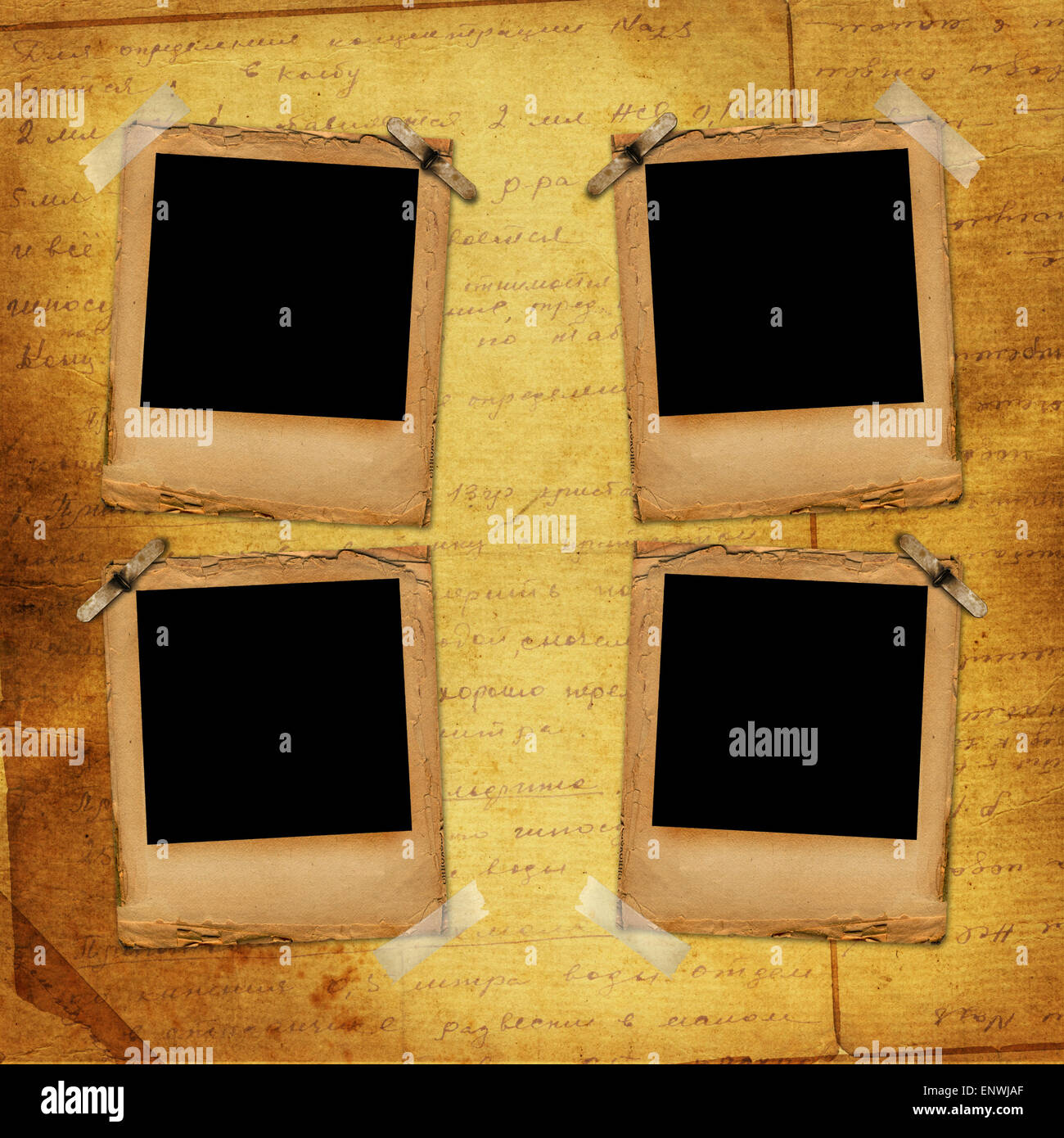 Old grunge paper slides on the ancient background Stock Photo - Alamy