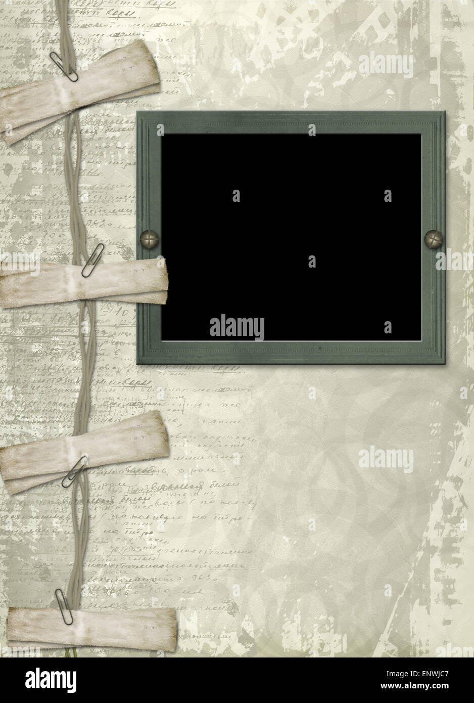 Grunge papers design in scrapbooking style with frame Stock Photo - Alamy