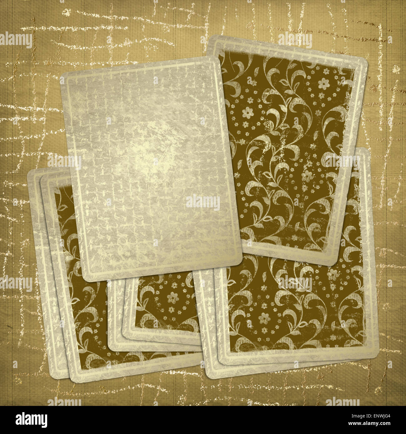 Vintage playing cards. Abstract textile background Stock Photo - Alamy