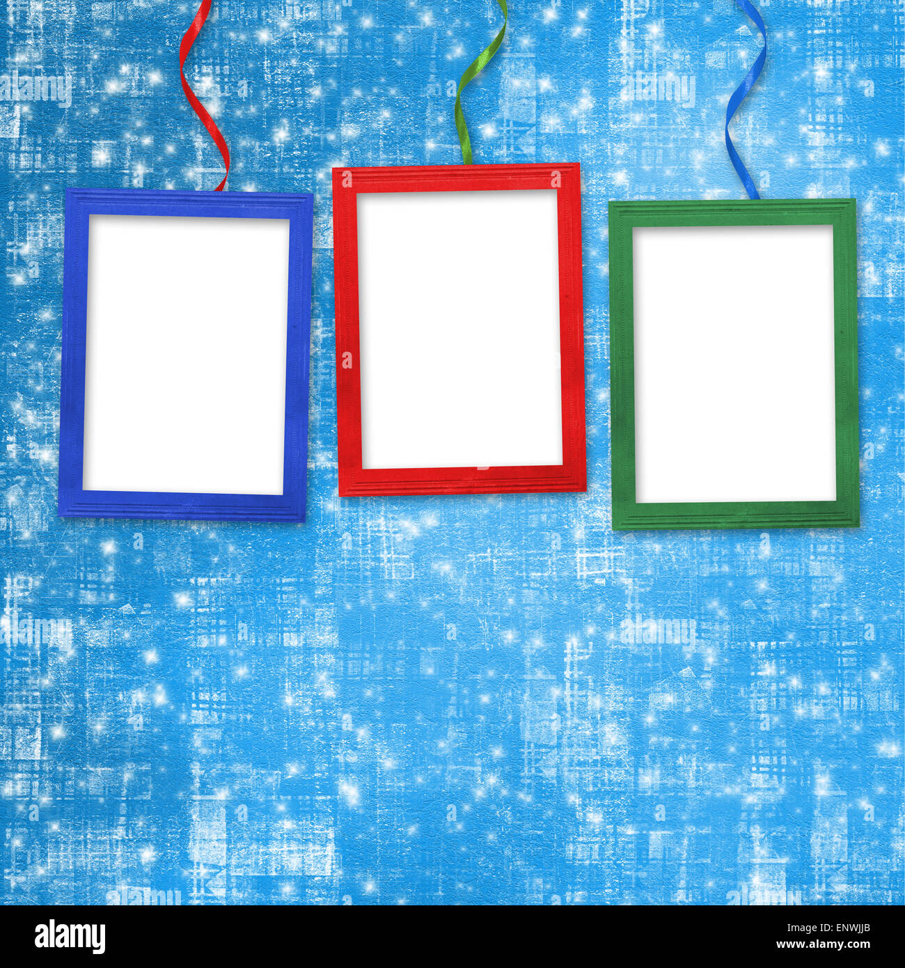 Three frames for photos on the bright background Stock Photo - Alamy