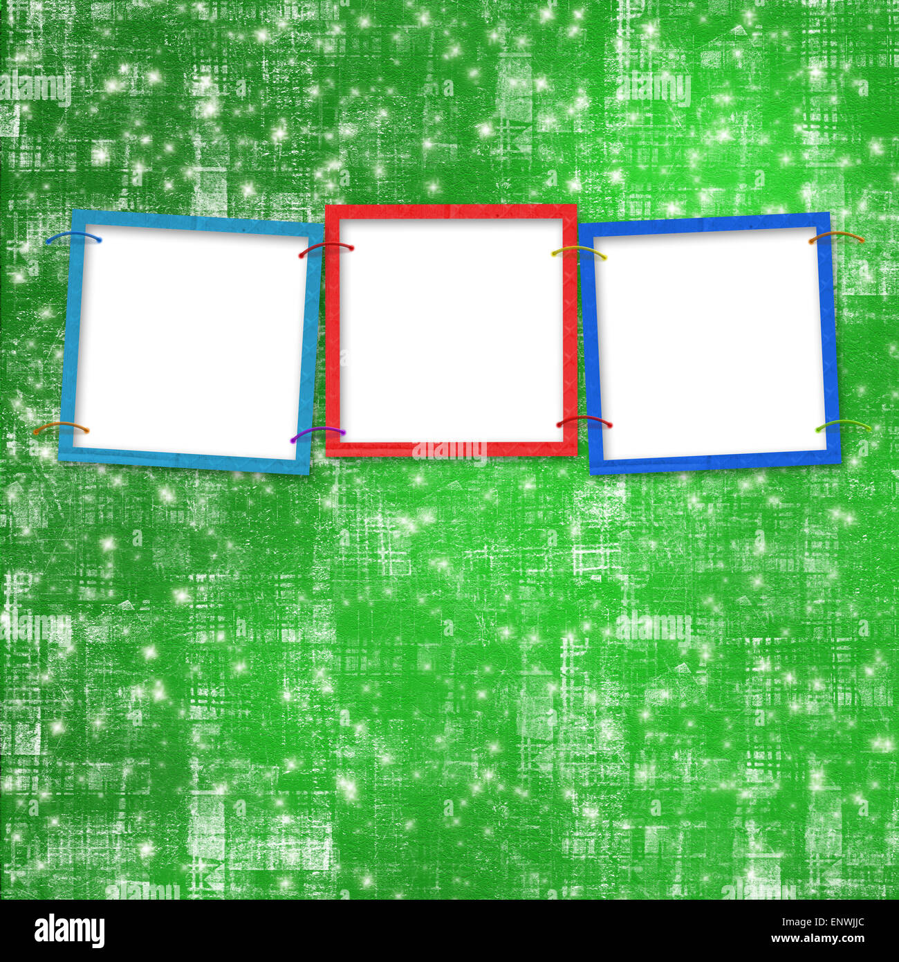 Three frames for photos on the bright background Stock Photo - Alamy