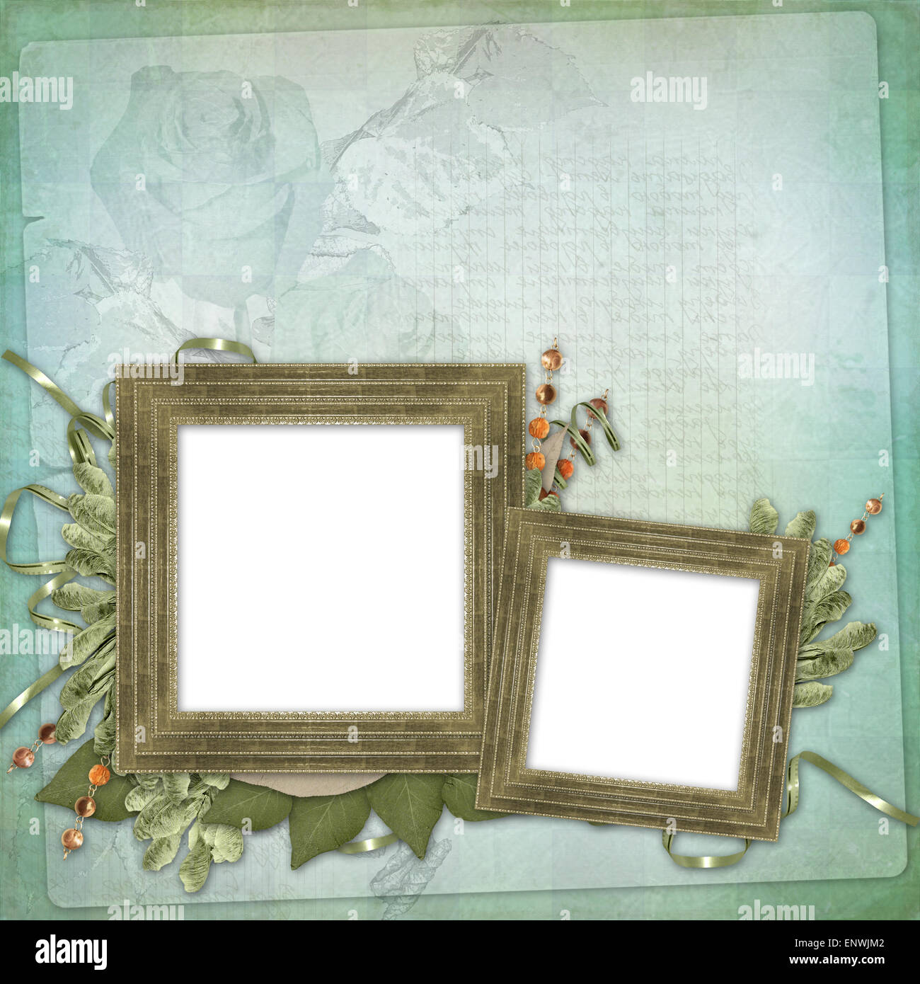 Abstract floral background with bunch of flower and frame Stock Photo ...