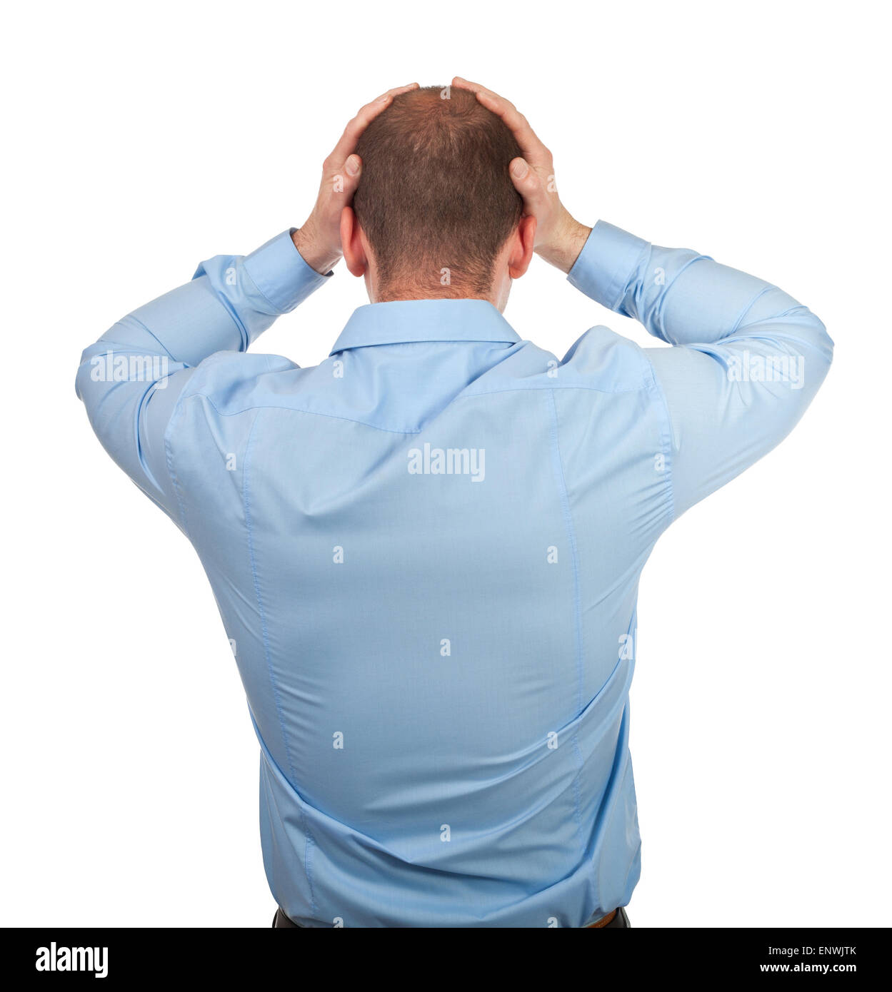 stressed man isolated on white background Stock Photo - Alamy