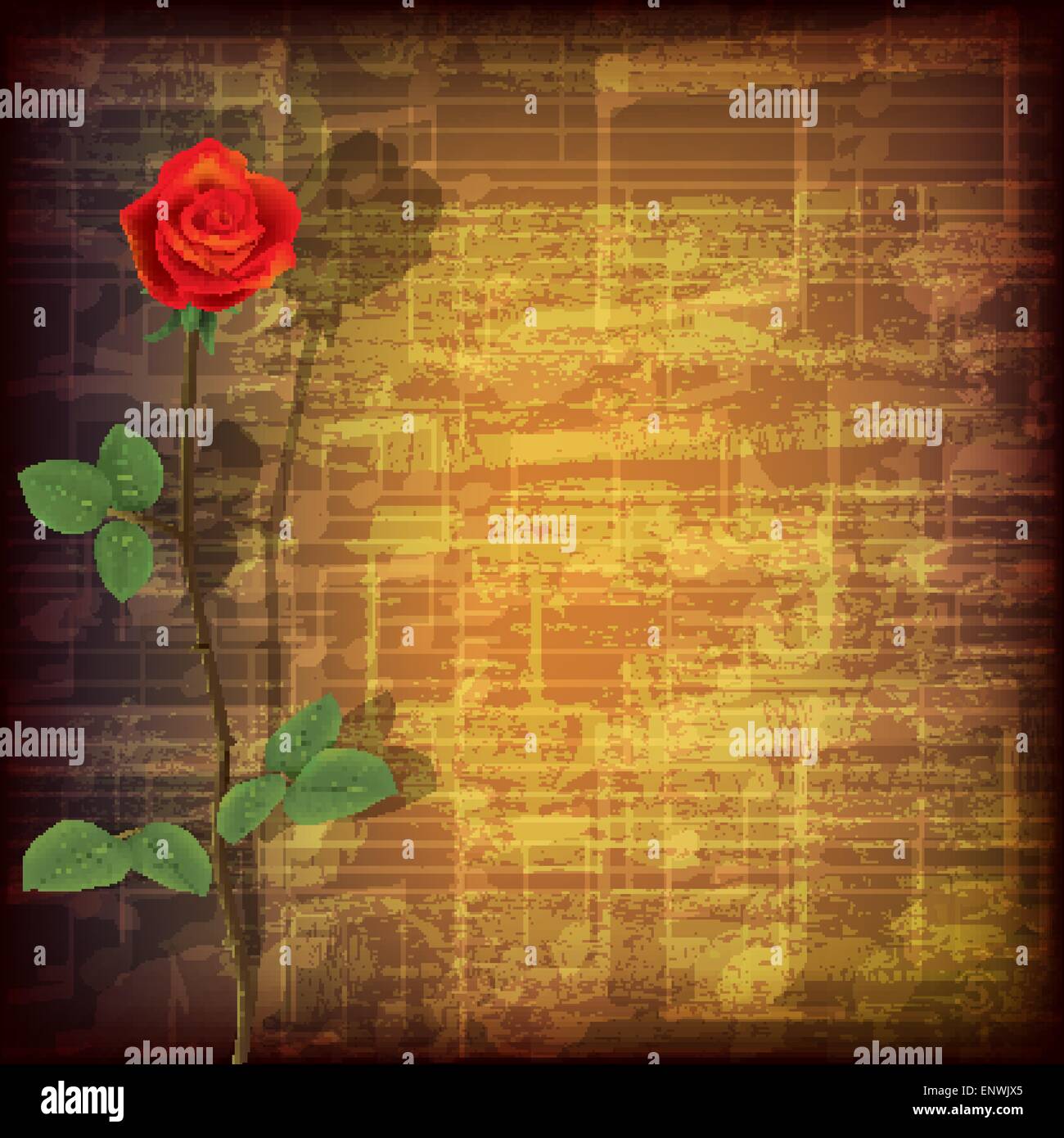 Rose and music sheet Stock Vector Images - Alamy