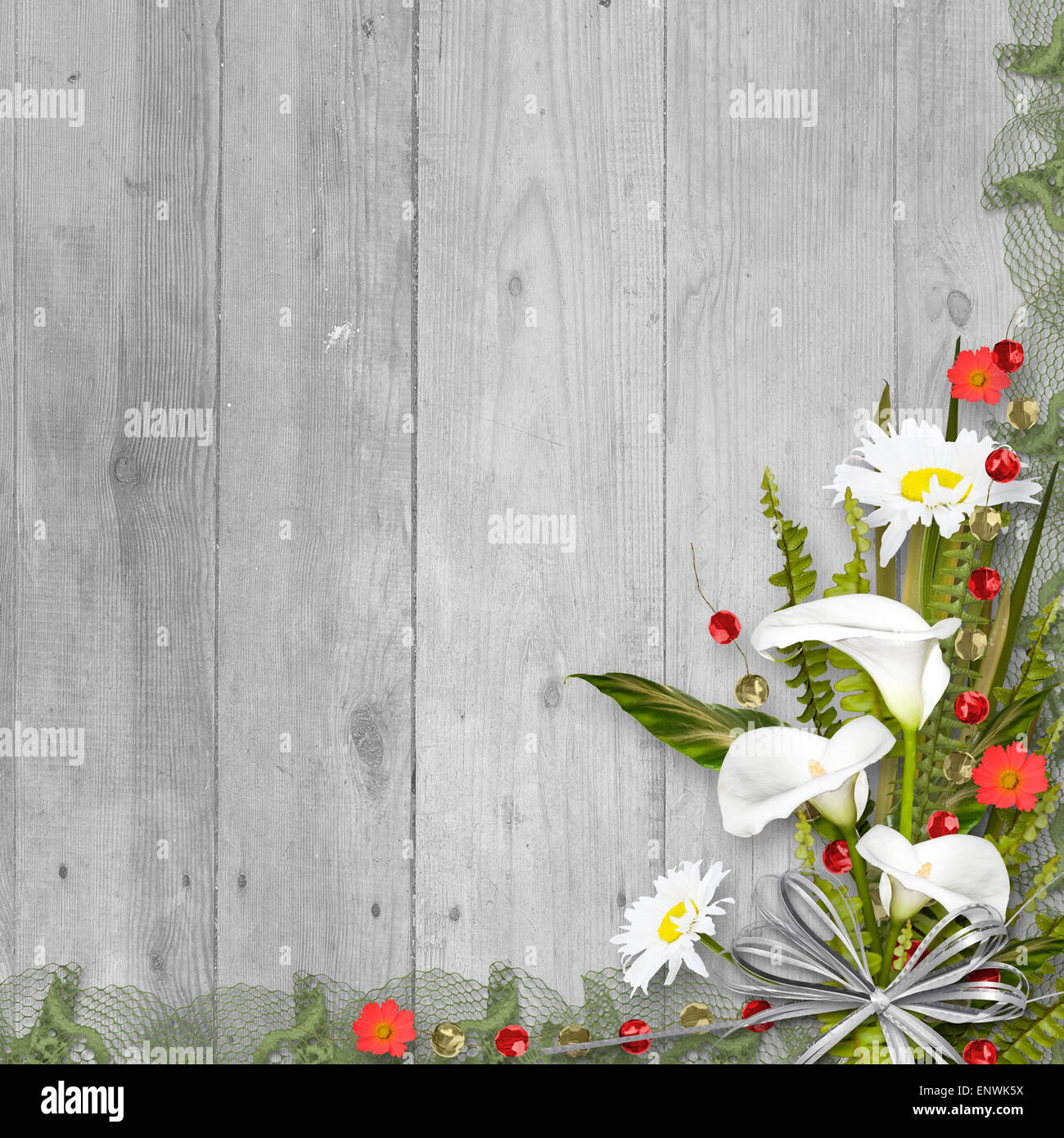 Grunge frame with bunch of flower on the abstract background Stock ...