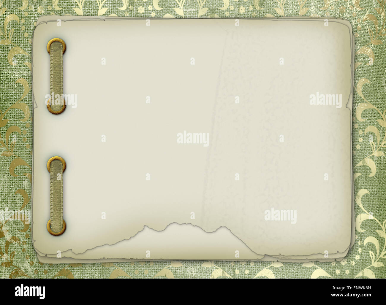 Grunge copybook for information in scrapbooking style with ribbon Stock ...