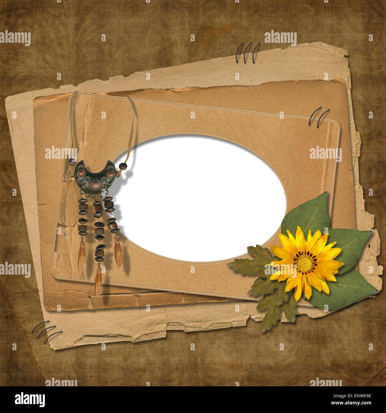 Grunge papers design in scrapbooking style with bunch of flowers Stock ...