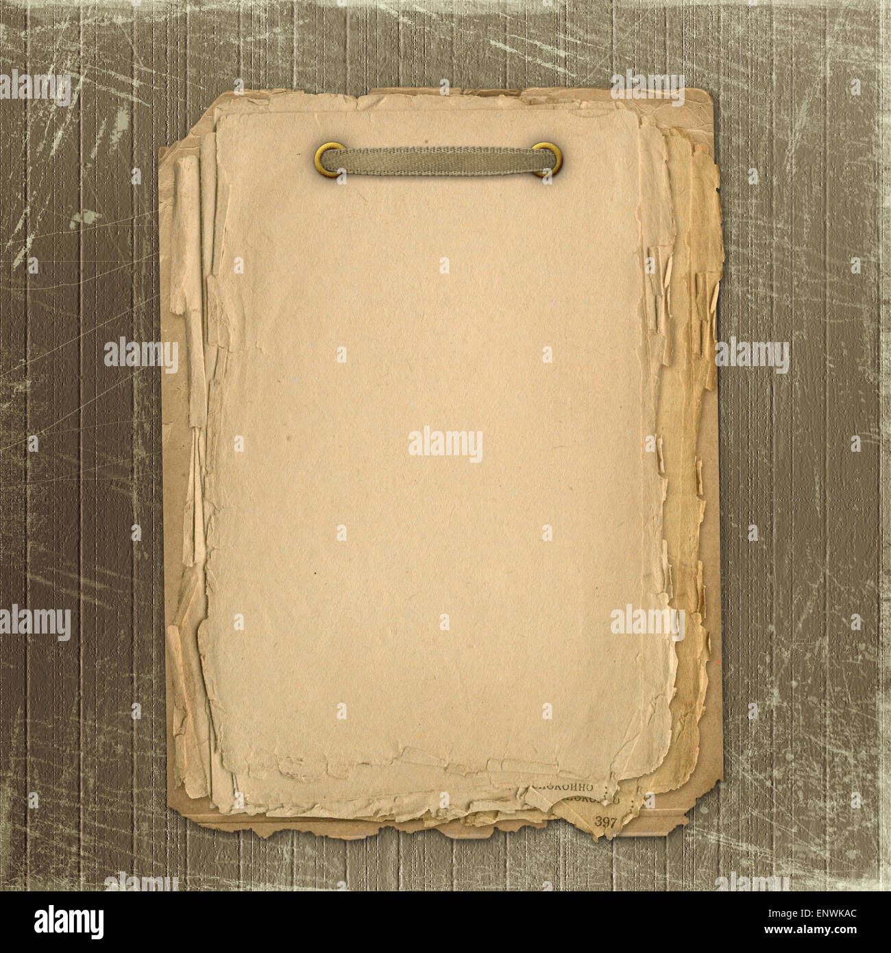 Grunge copybook for information in scrapbooking style with ribbon Stock ...