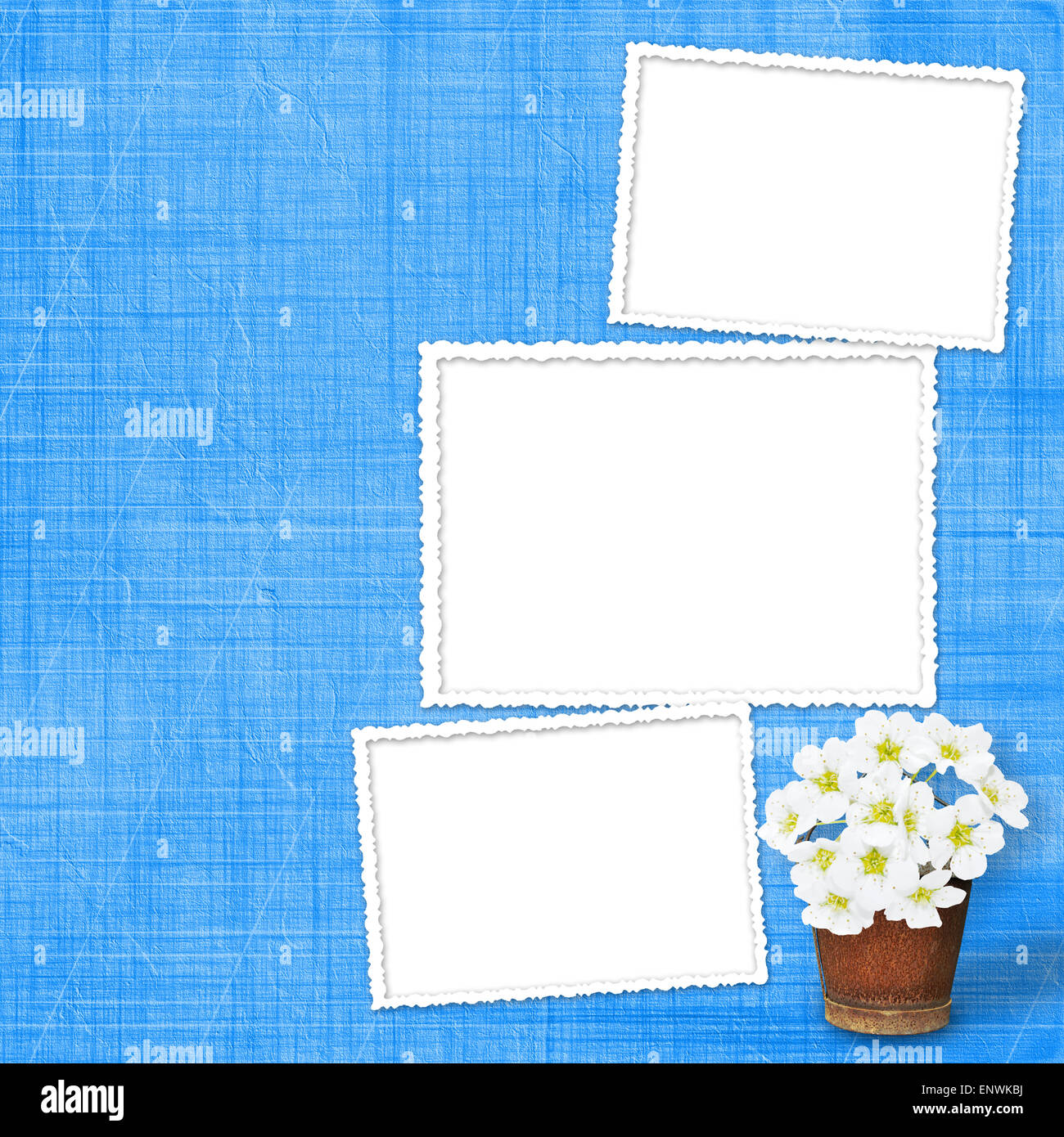 Card for greeting or congratulation with garland of flower Stock Photo ...