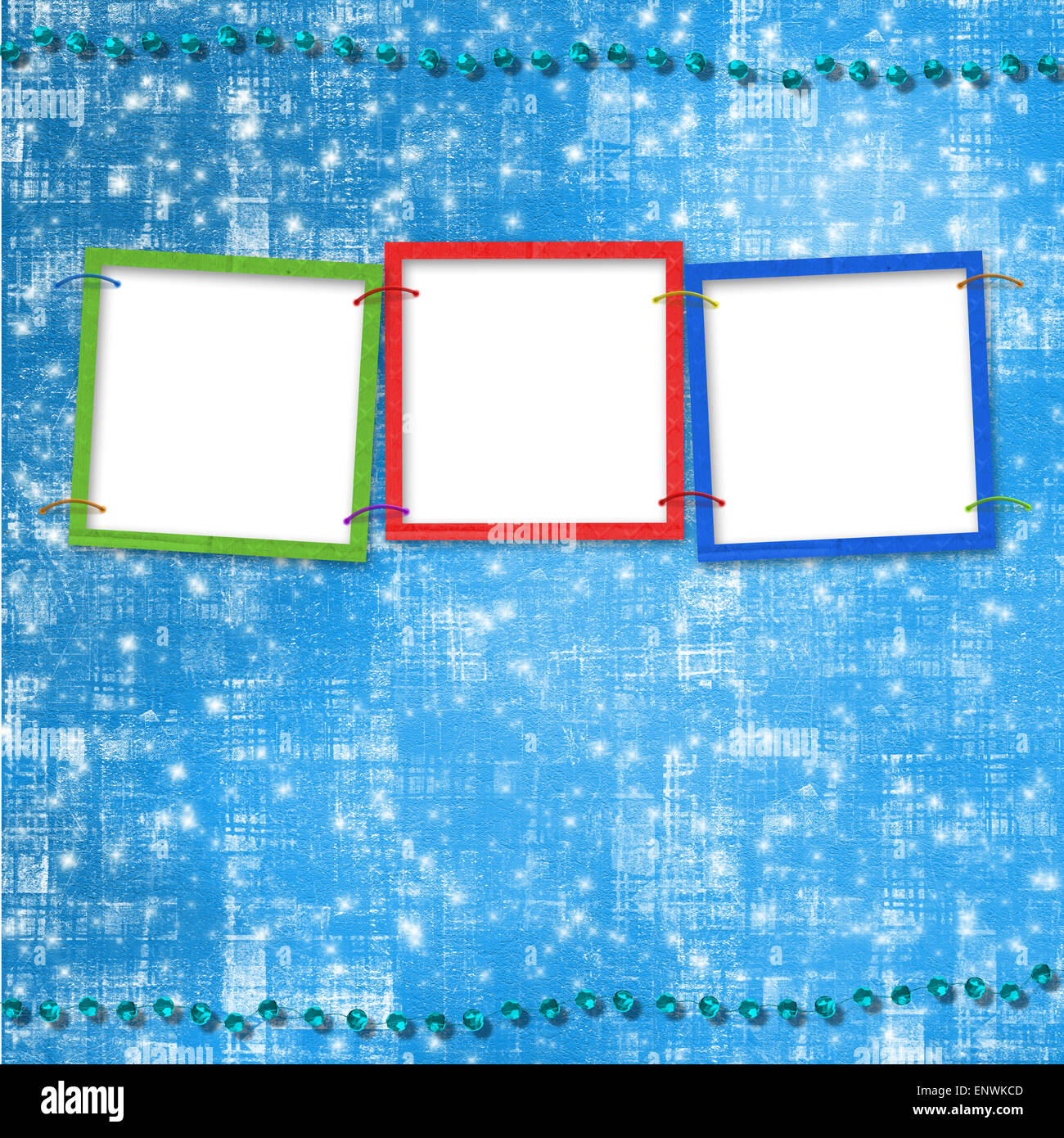Three frames for photos on the bright background Stock Photo - Alamy