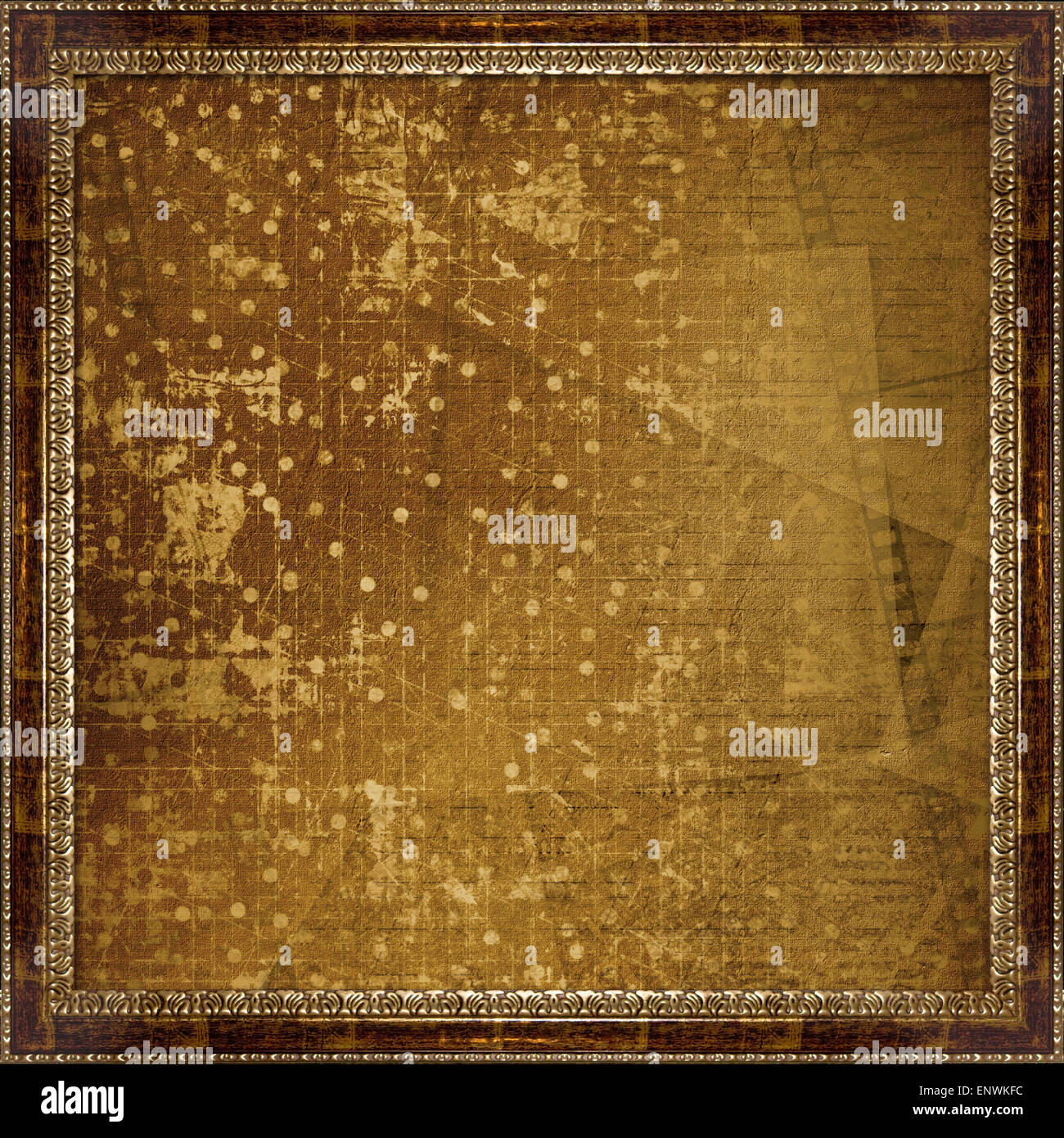 Wooden frame in Victorian style on the abstract ancient background ...