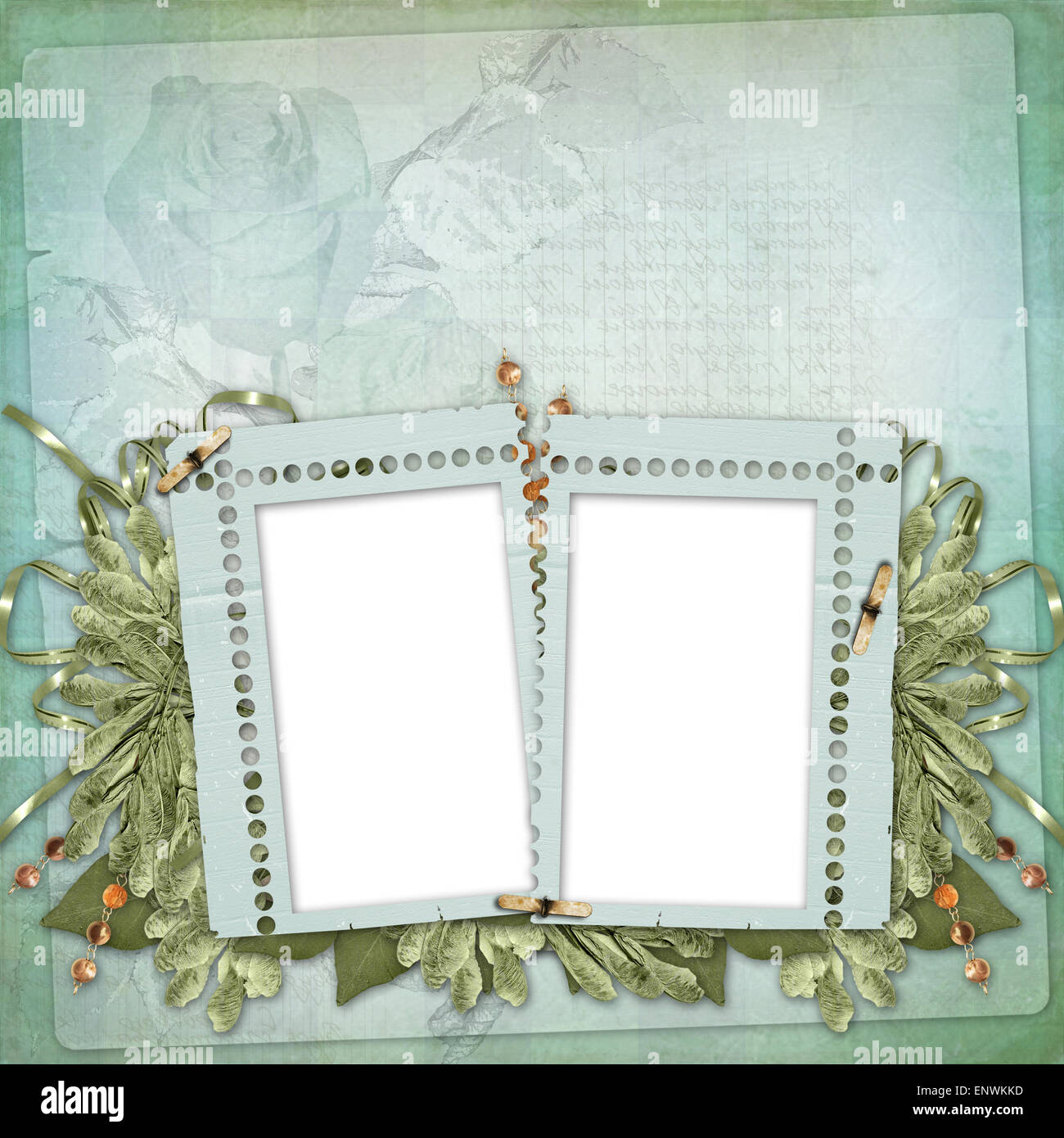 Abstract floral background with bunch of flower and frame Stock Photo ...