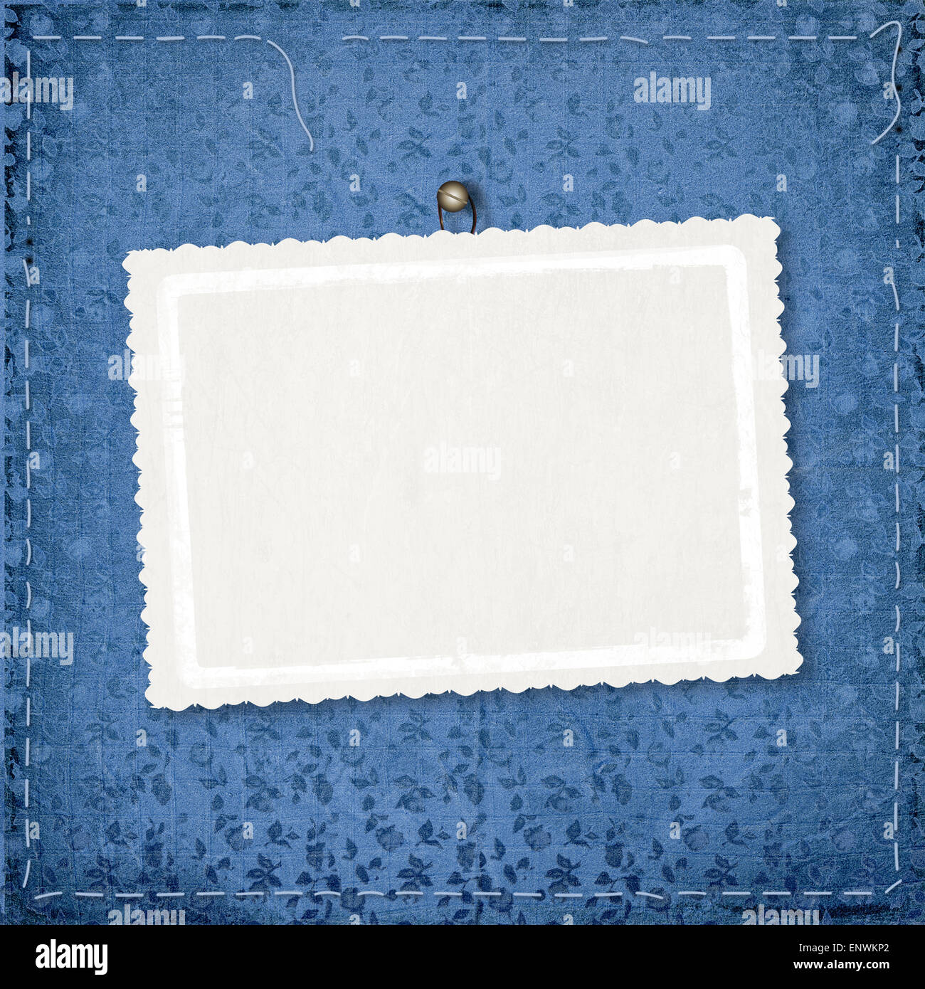 Card for greeting or congratulation on the blue floral background Stock ...