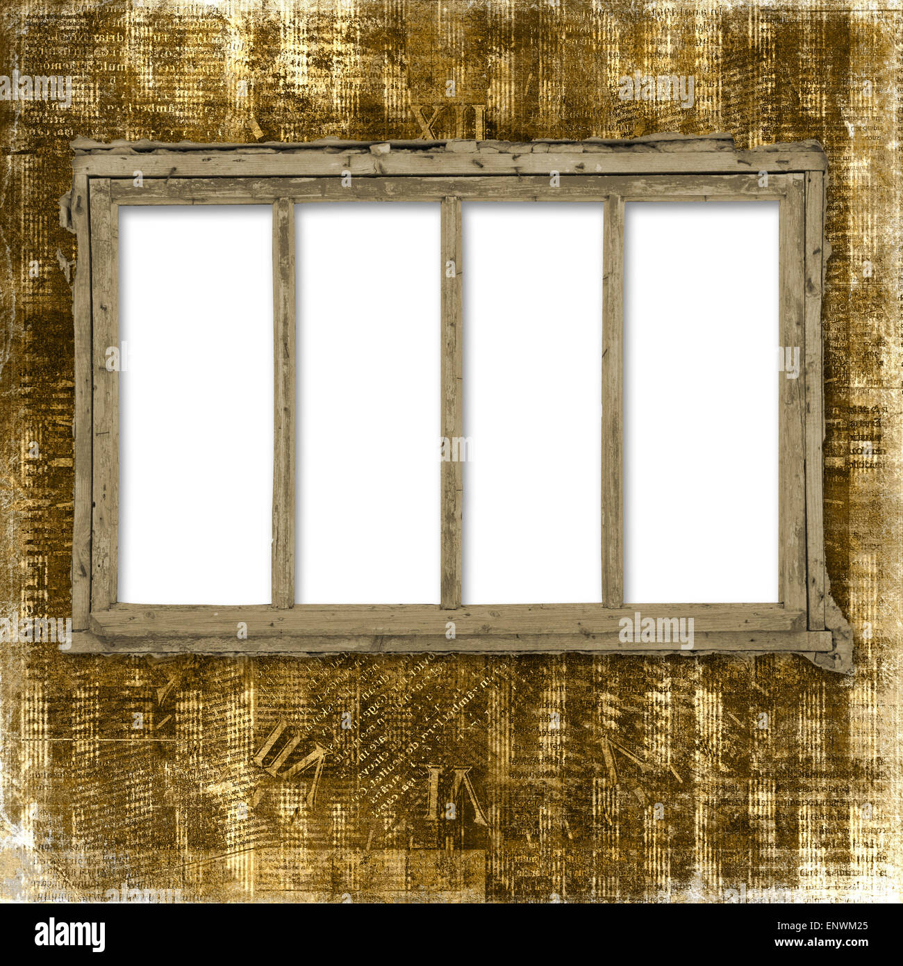 Old window on the antique background with metal nail Stock Photo - Alamy