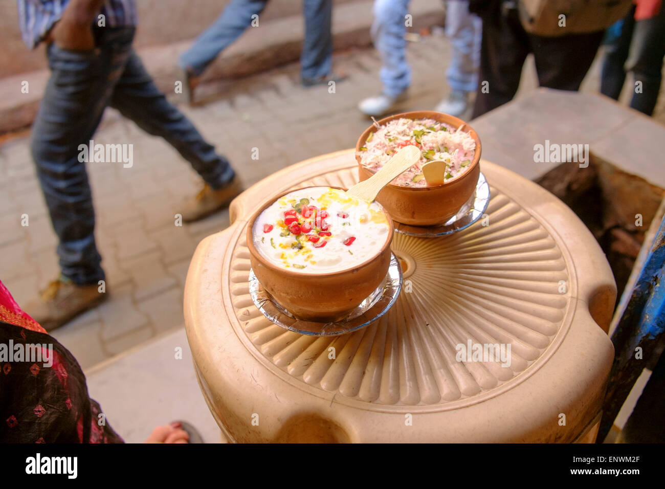 Lassi drink on the street of Varanasi Stock Photo - Alamy