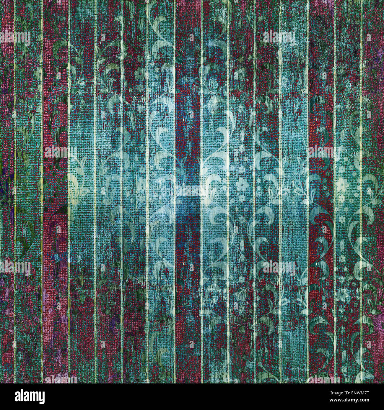 Grunge turquoise background with ancient floral ornament Stock Photo ...