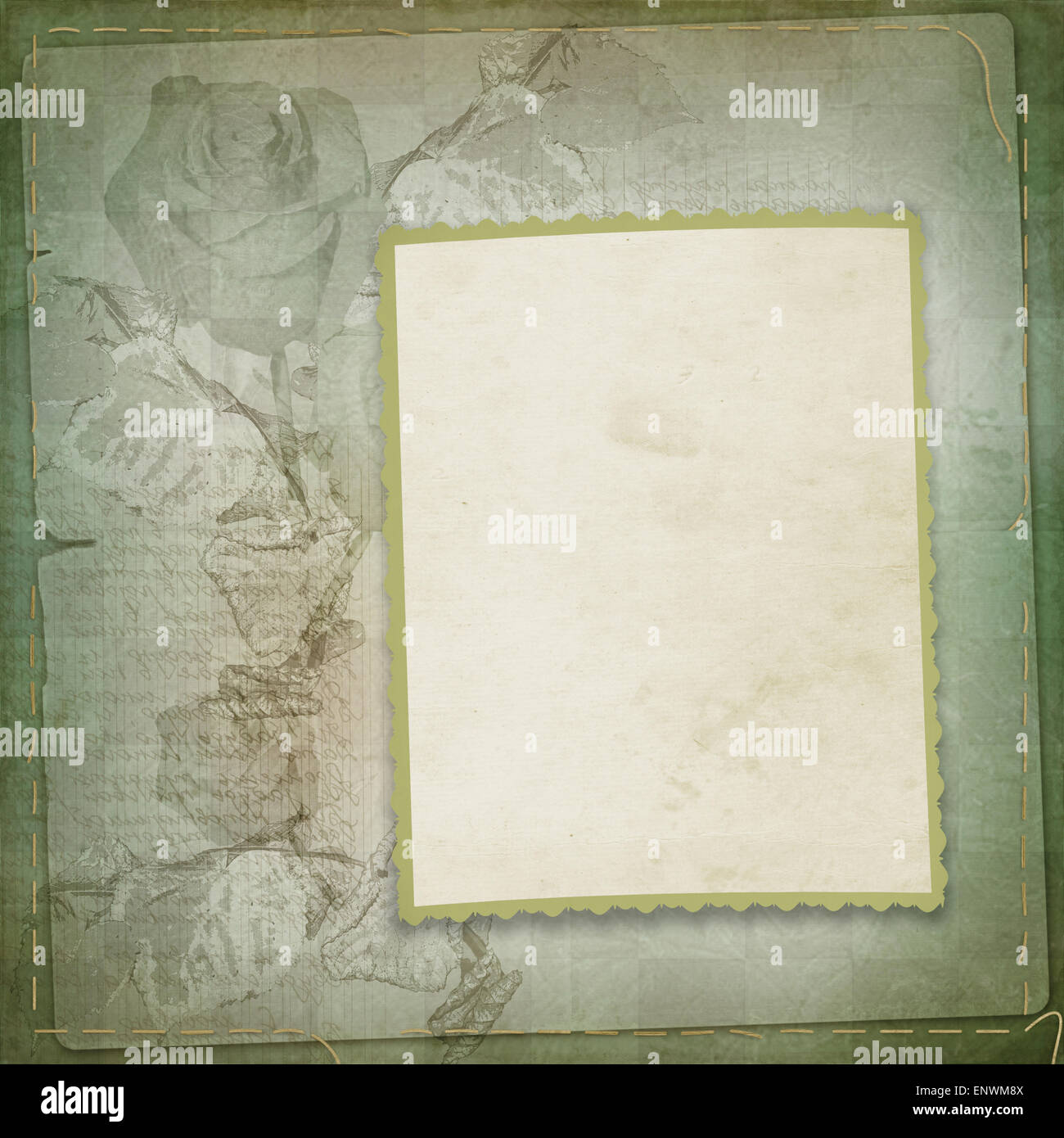 Abstract floral background with paper frame for photo or text Stock ...