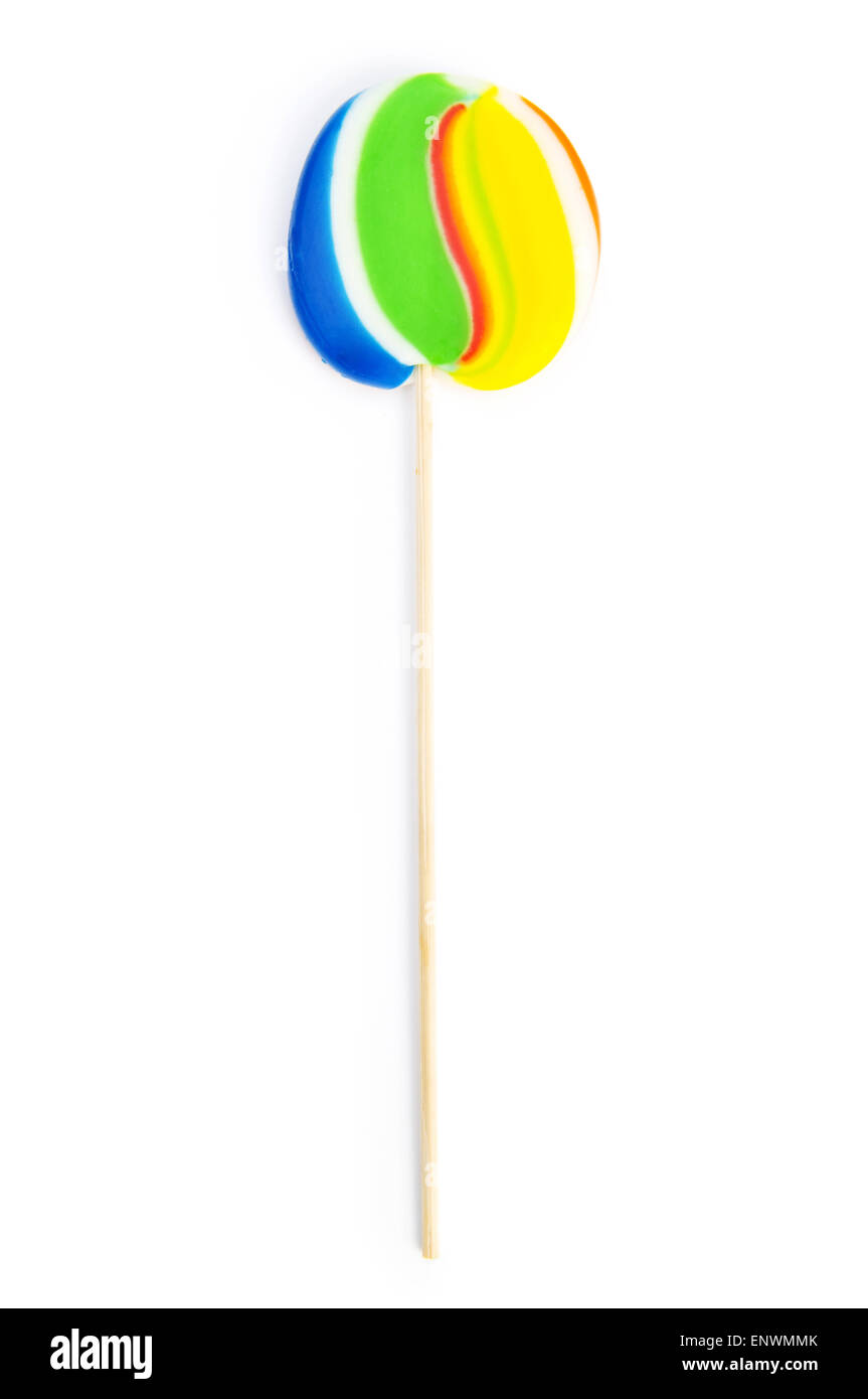 Colourful lollipop isolated on the white background Stock Photo - Alamy