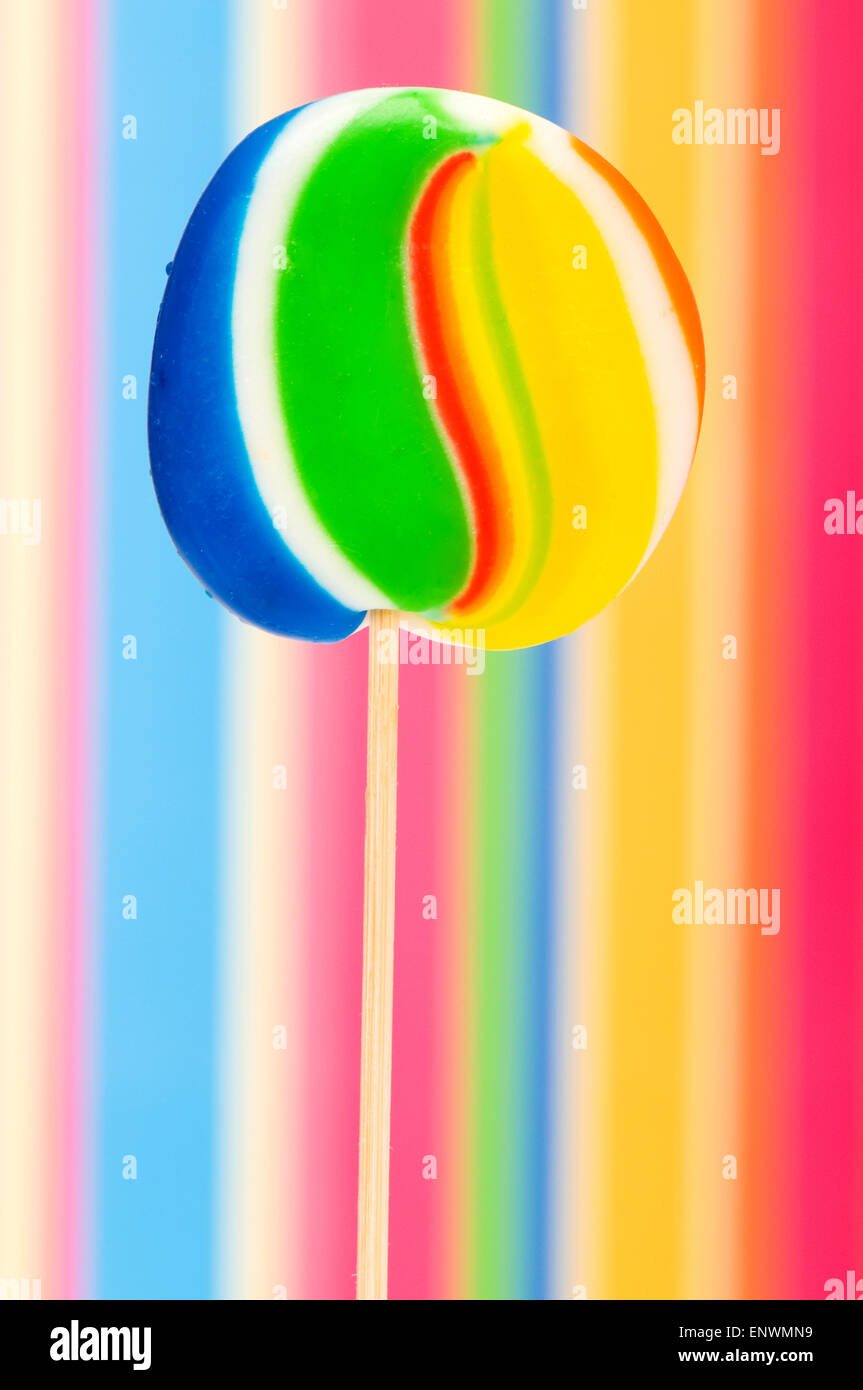 Colourful lollipop against the colourful background Stock Photo - Alamy