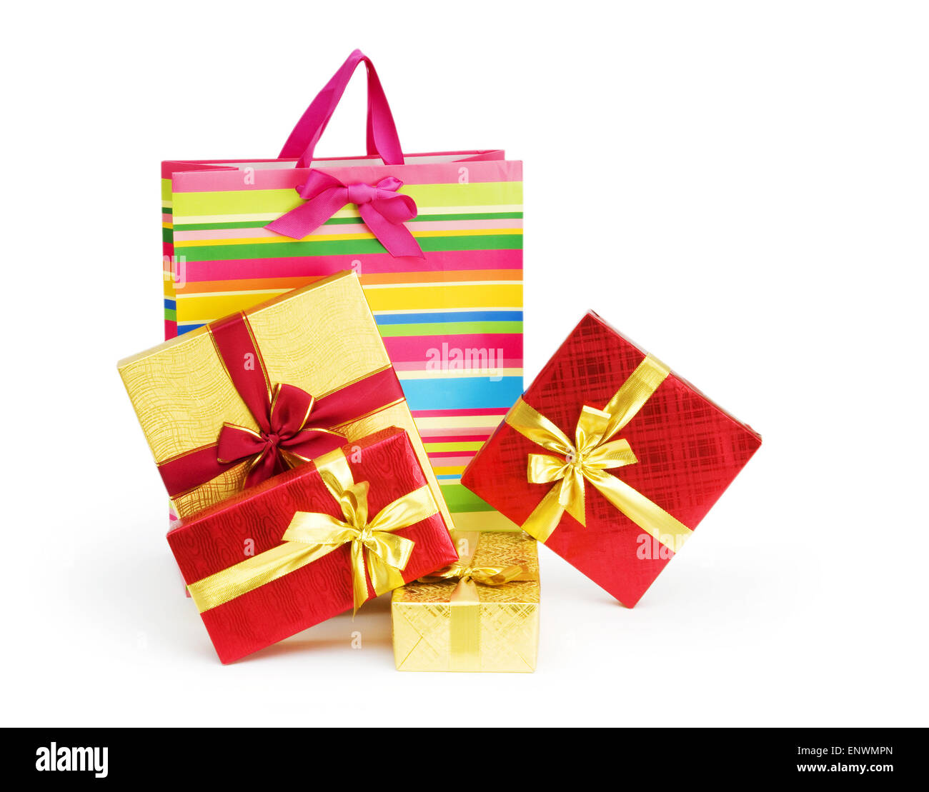 Pink and white striped bag Cut Out Stock Images & Pictures - Alamy