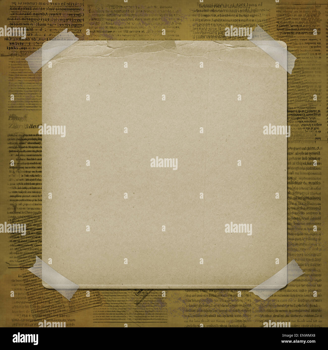 Old paper are hanging for announcement on the abstract background Stock ...