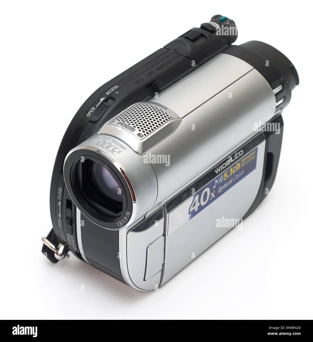 Modern digital camera isolated on a white background. Light shade Stock ...