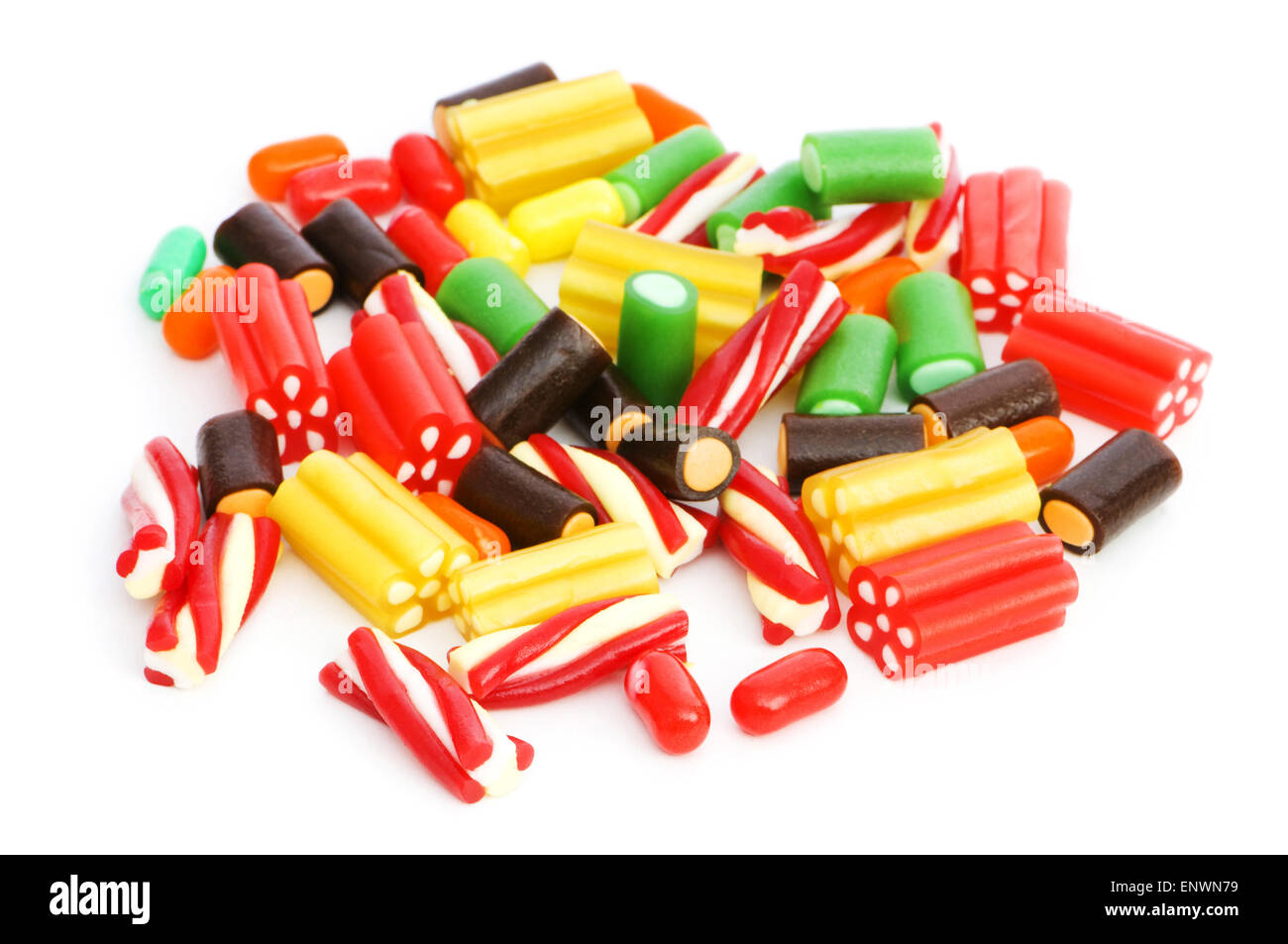 Colourful sweets isolated on the white background Stock Photo - Alamy