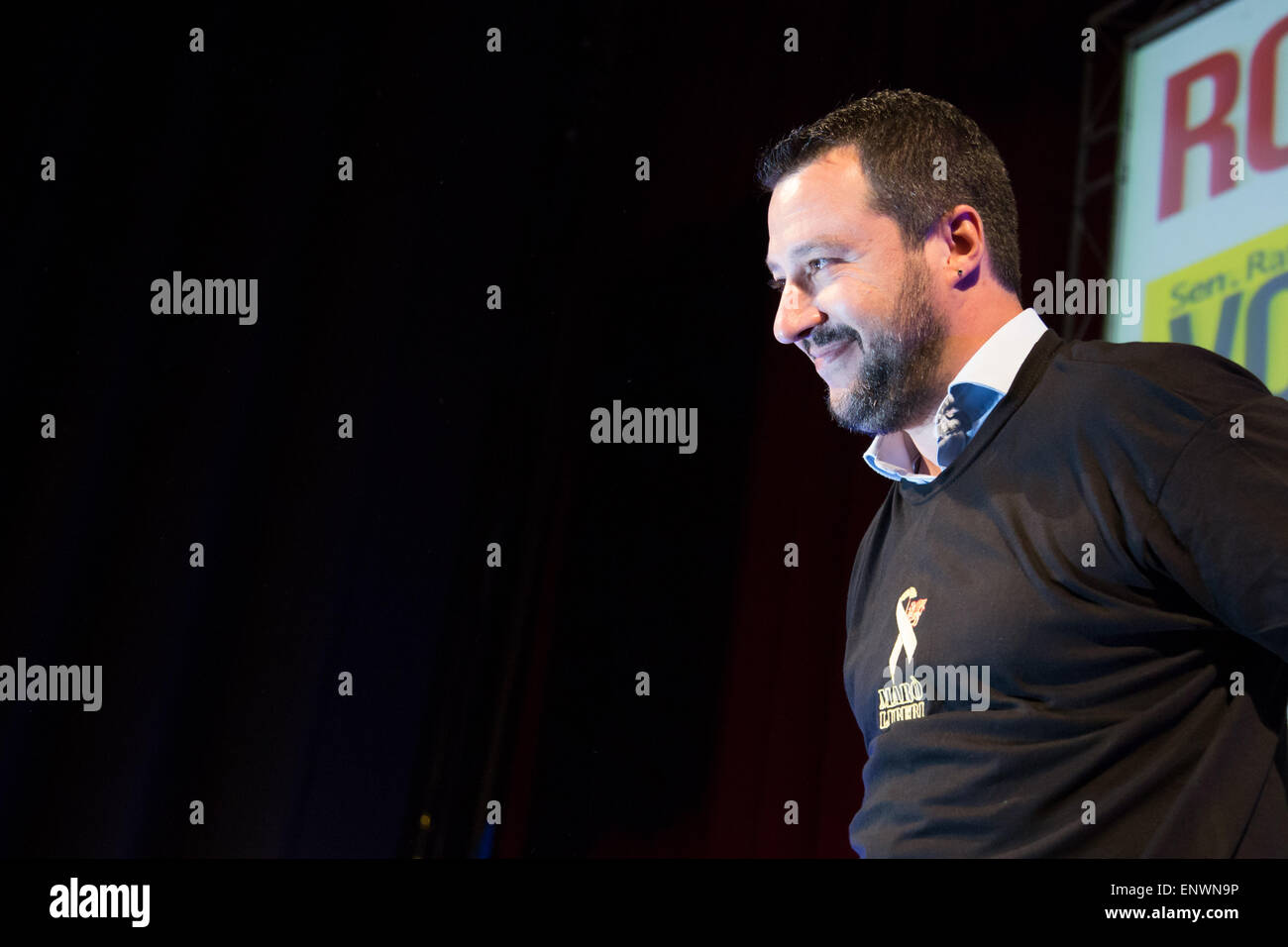 Rome, Italy. 11th May, 2015. Matteo Salvini, leader of the "Lega Nord ...
