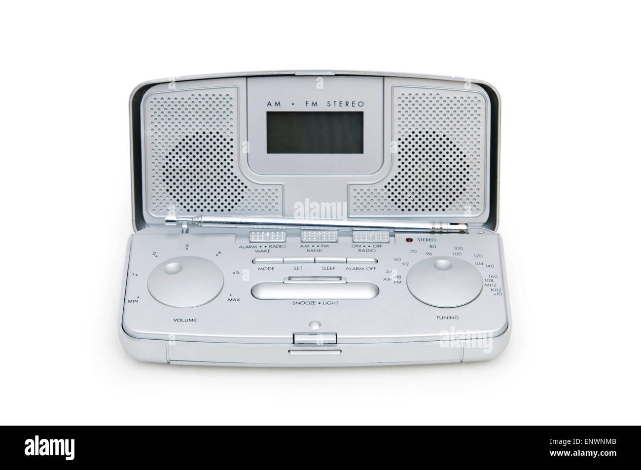 Silver radio isolated on the white background Stock Photo - Alamy