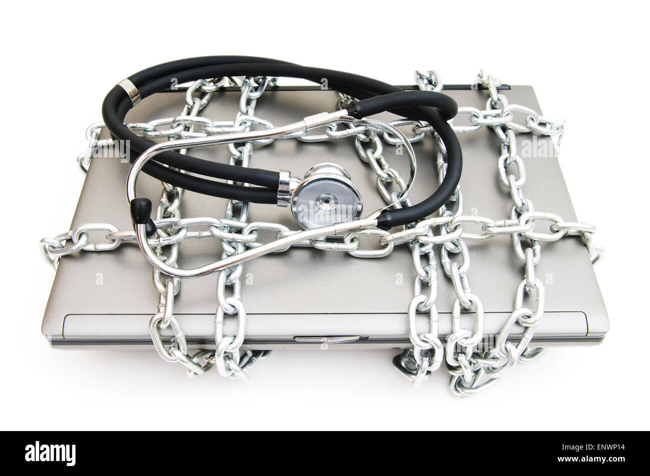 Computer security concept with laptop and stethoscope Stock Photo - Alamy