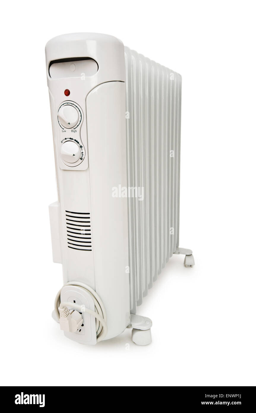 Oil radiator isolated on the white background Stock Photo - Alamy
