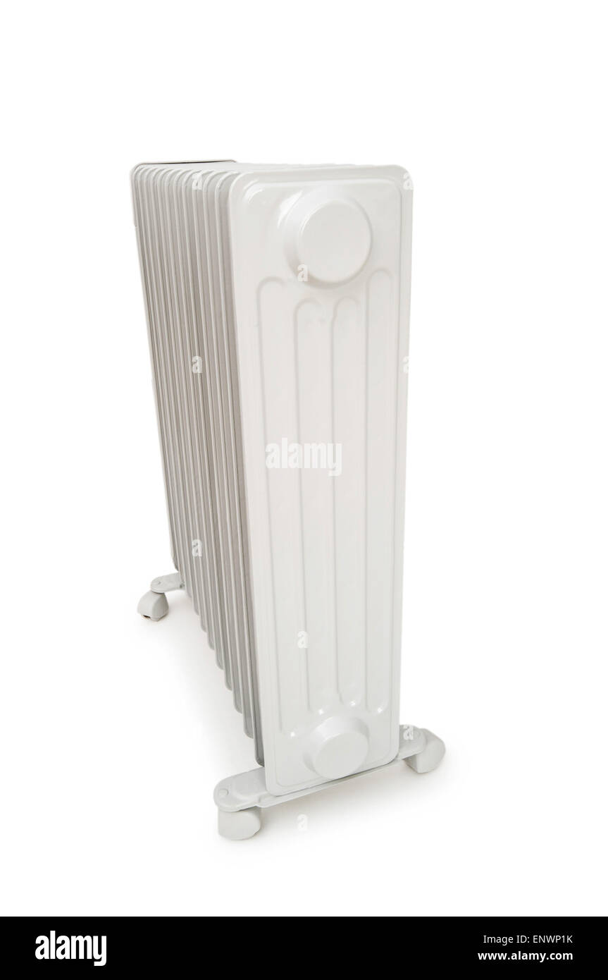 Oil radiator isolated on the white background Stock Photo - Alamy