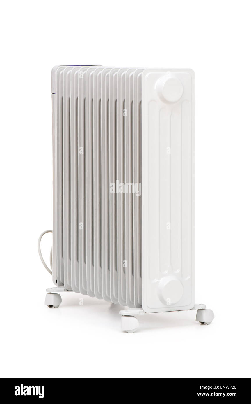 Oil radiator isolated on the white background Stock Photo - Alamy