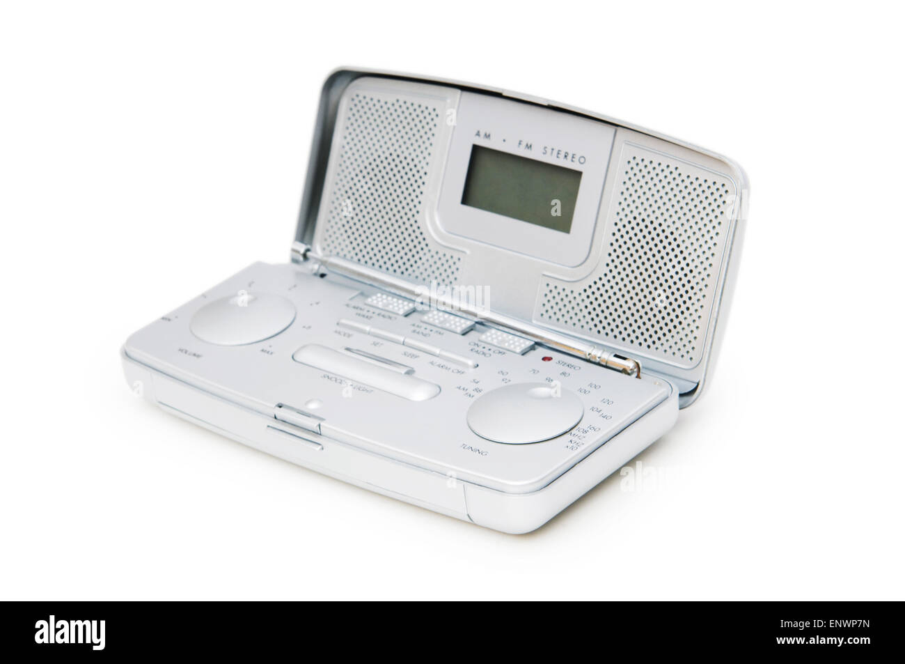 Silver radio isolated on the white background Stock Photo - Alamy