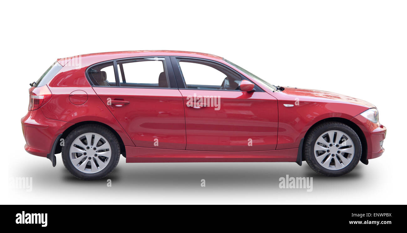 Modern hatchback isolated over white background Stock Photo - Alamy