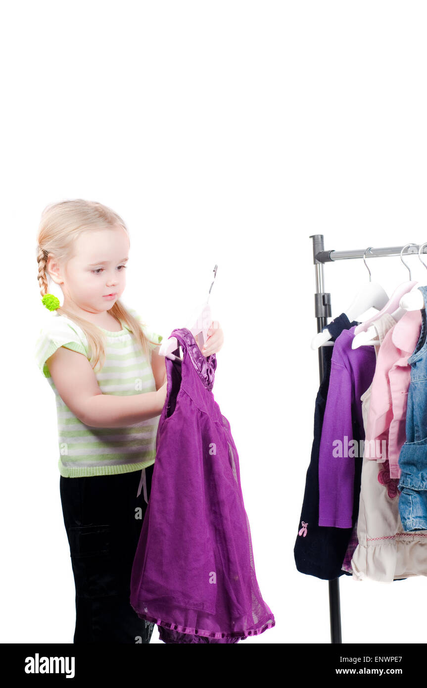 Toddler girl and clothes Stock Photo - Alamy
