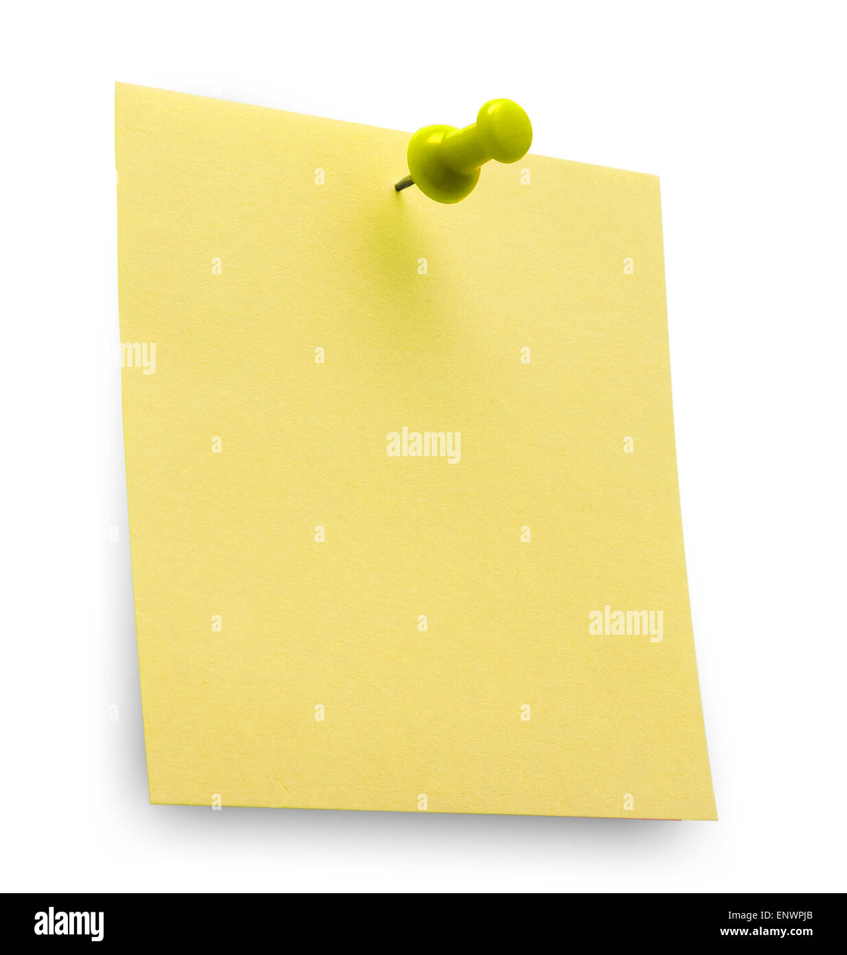 A yellow post it note with spin isolated with clipping path. Studio ...