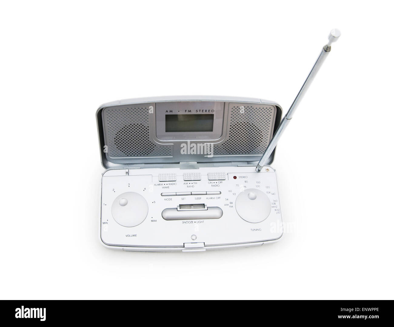 Silver radio isolated on the white background Stock Photo - Alamy